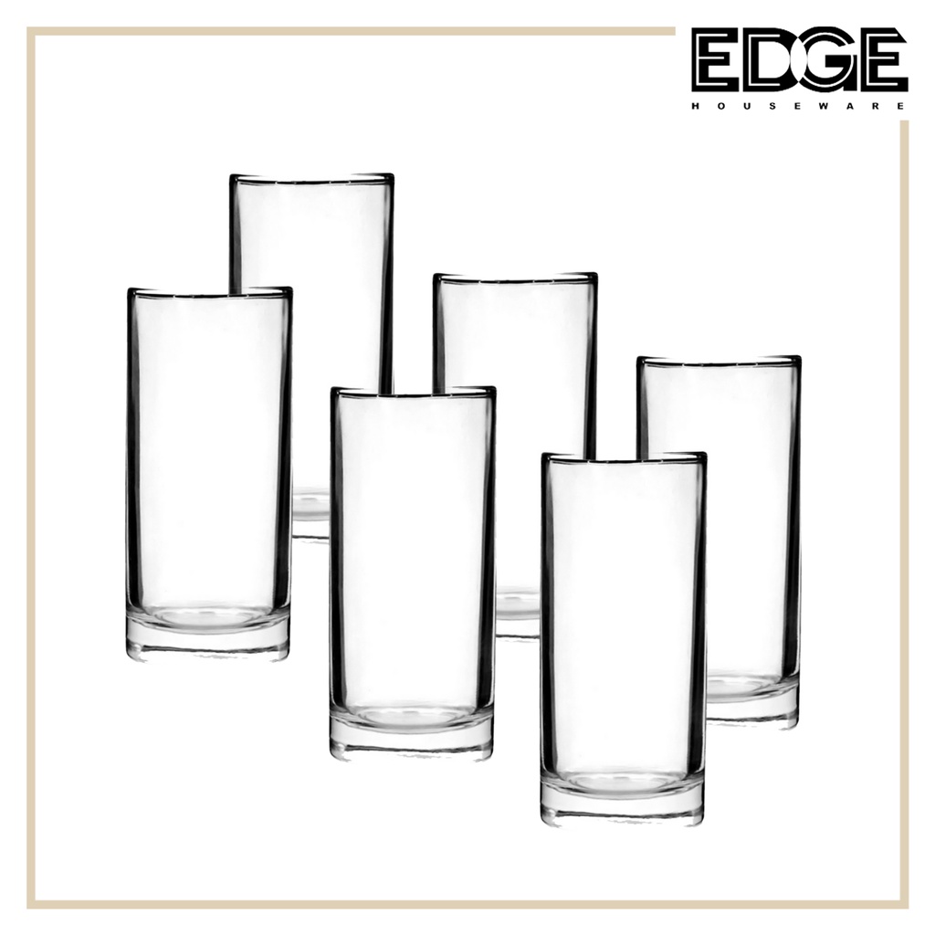 Edge Highball Tall Clear Drinking Glasses 10oz Ideal for Juice ...