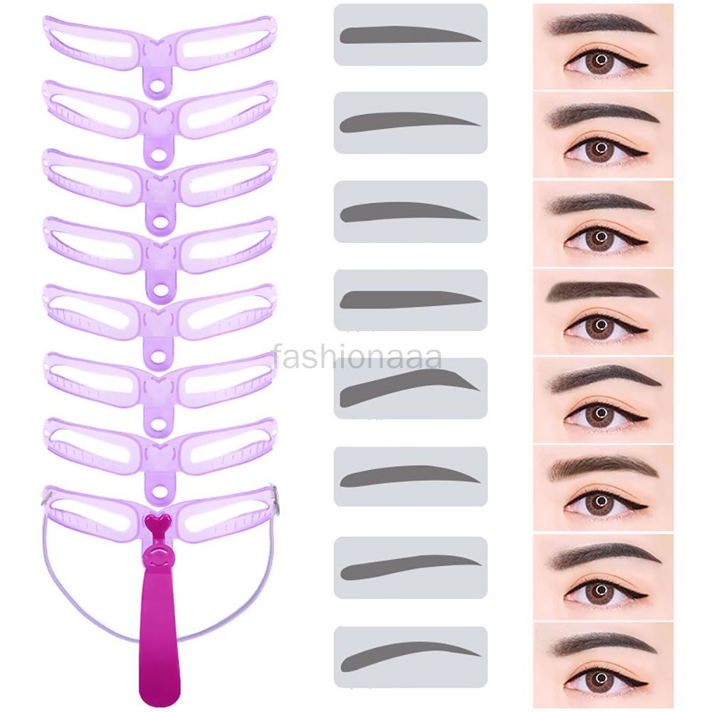 8Pcs Reusable Eyebrow Shaping Brow Template Eyebrow Stencils DIY ...