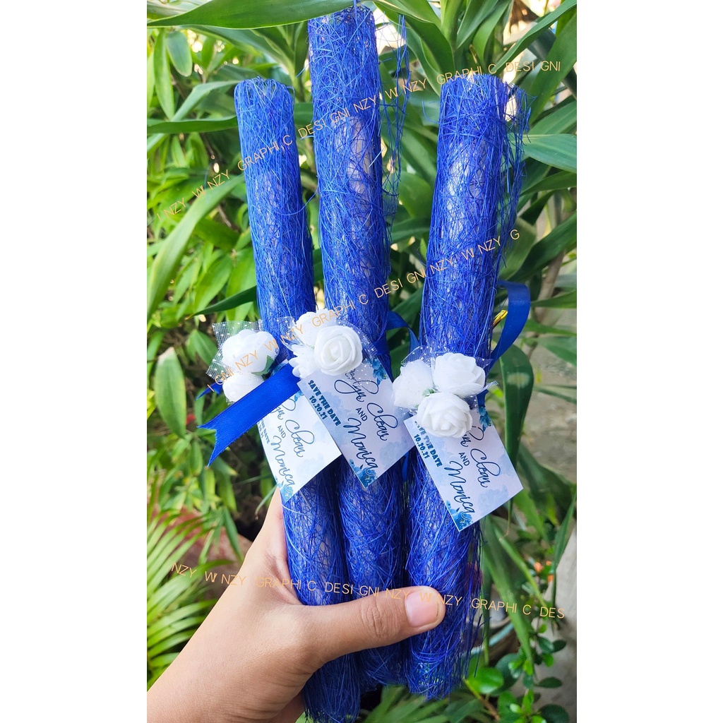 ROYAL BLUE ROLLED WEDDING INVITATION | Shopee Philippines