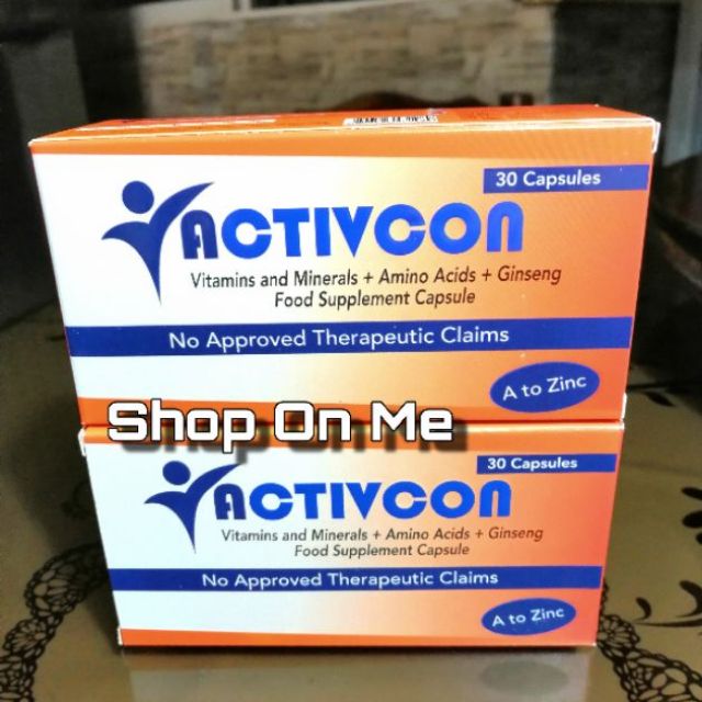 Activcon 30 capsules A to Zinc Vitamins and Minerals + Amino acids ...