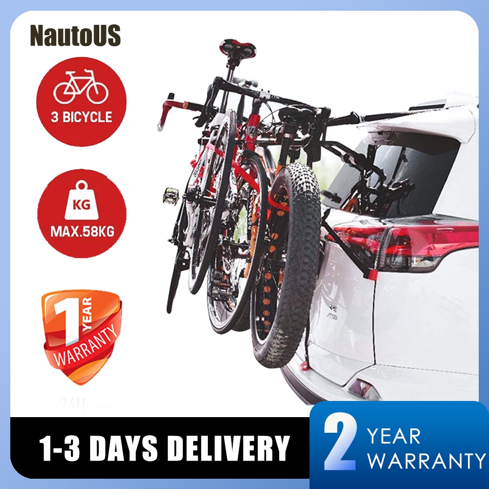 Car Carrier Rack For 3 Bike Bicycle Trunk Rear Racks Car Back Type ...