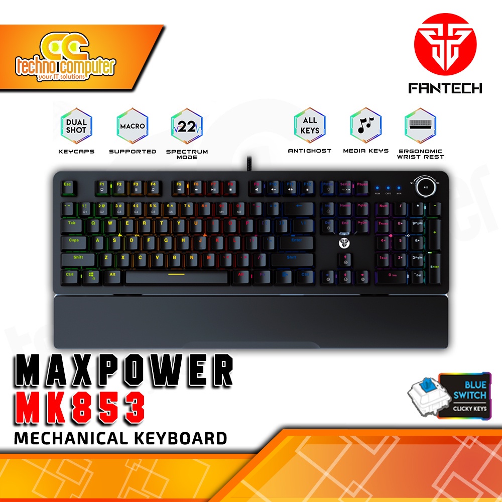 Fantech MAXPOWER MK853 Black RGB Mechanical - Gaming Keyboard | Shopee ...