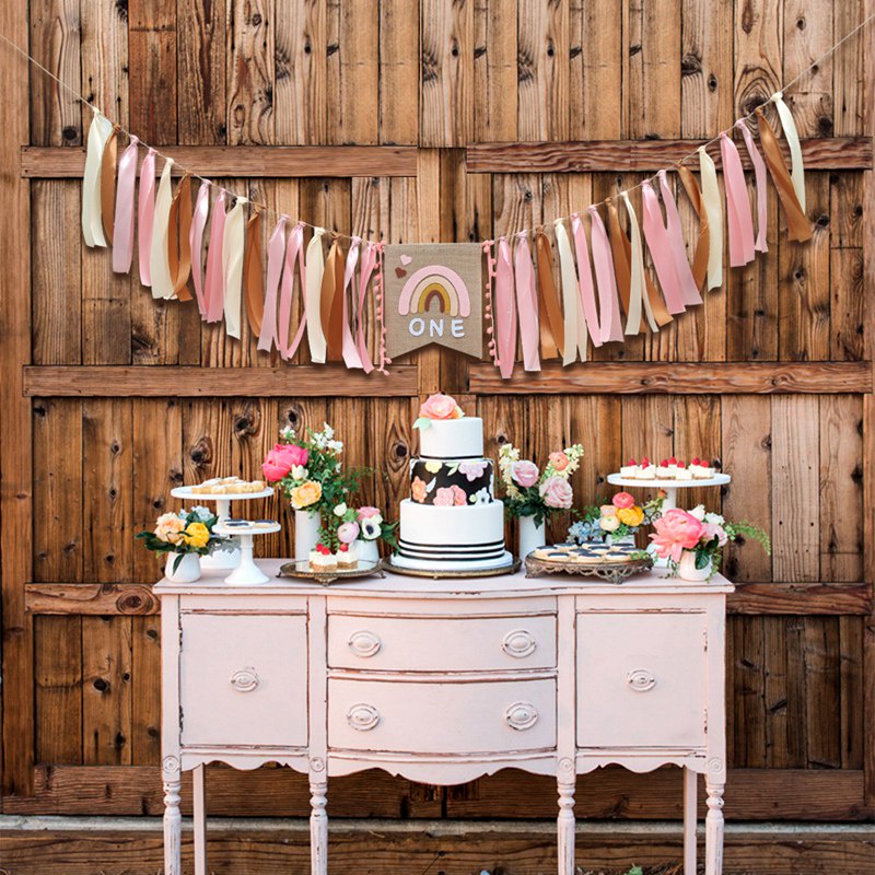 Bohemian Rainbow One Style Kids birthday banner Backdrop Birthday Party ...