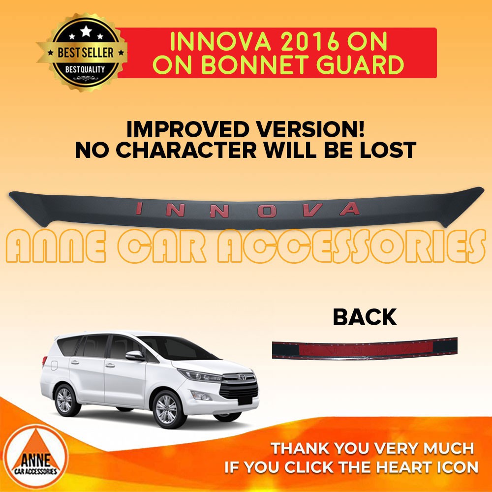 Hood Guard Bonnet for Toyota Innova 2016 2017 2018 2019 2020 2021 2022 ...