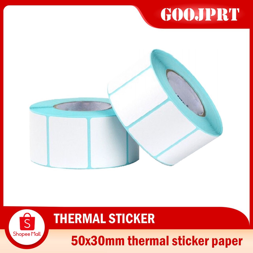 GOOJPRT 1 ROLL 50mm*30mm Thermal Sticker Paper(800Pc) for Thermal ...