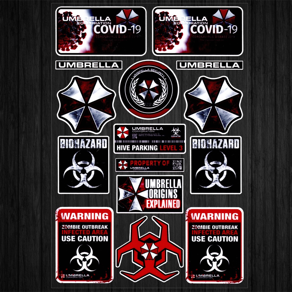 Resident Evil Reflective Motorcycle Stickers Riding Helmet Stickers ...