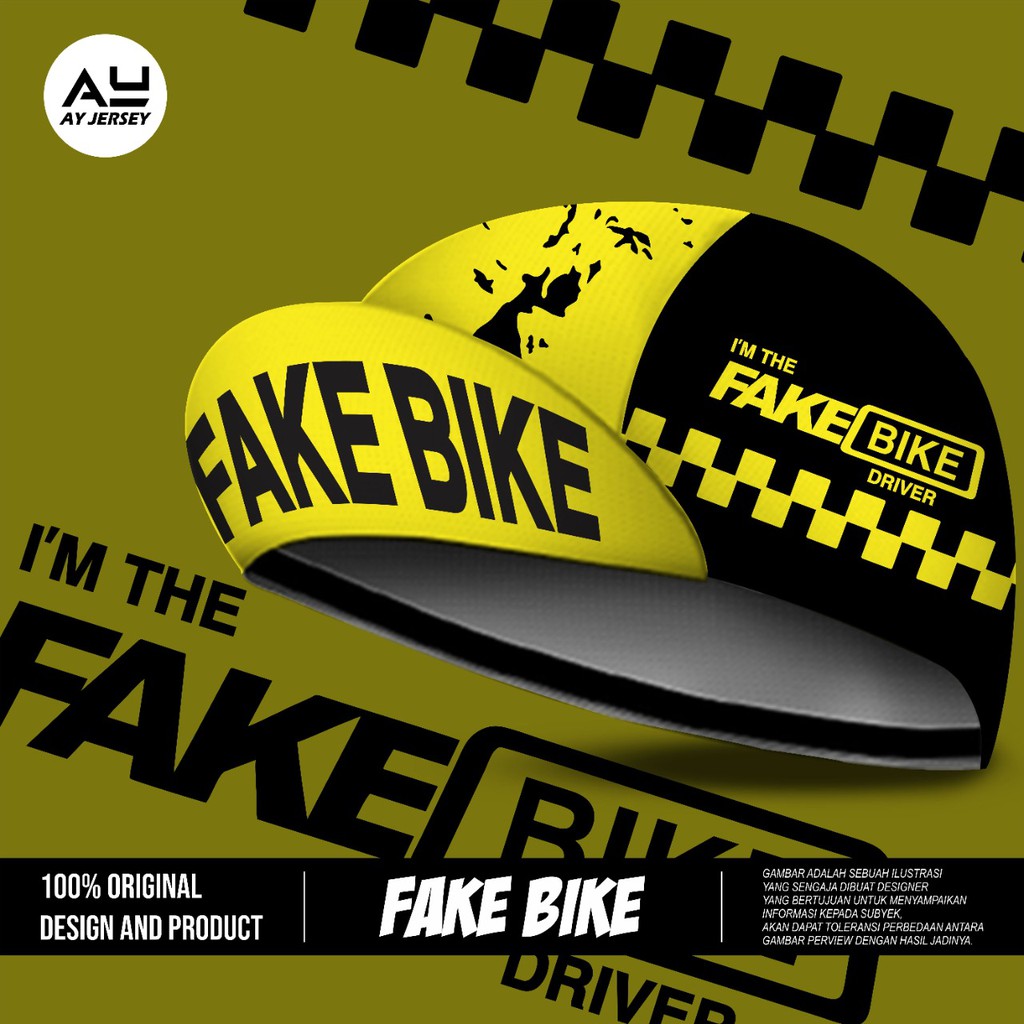 Black Yellow Dry Fit Fake Bike Pattern Bicycle Cap Diameter | Shopee ...