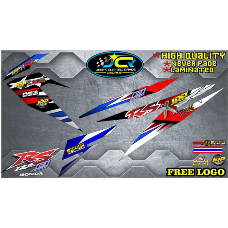 Honda Rs 125 Fi Jrp X Daeng Sai 4 Set Stock Decals Sticker | Shopee ...
