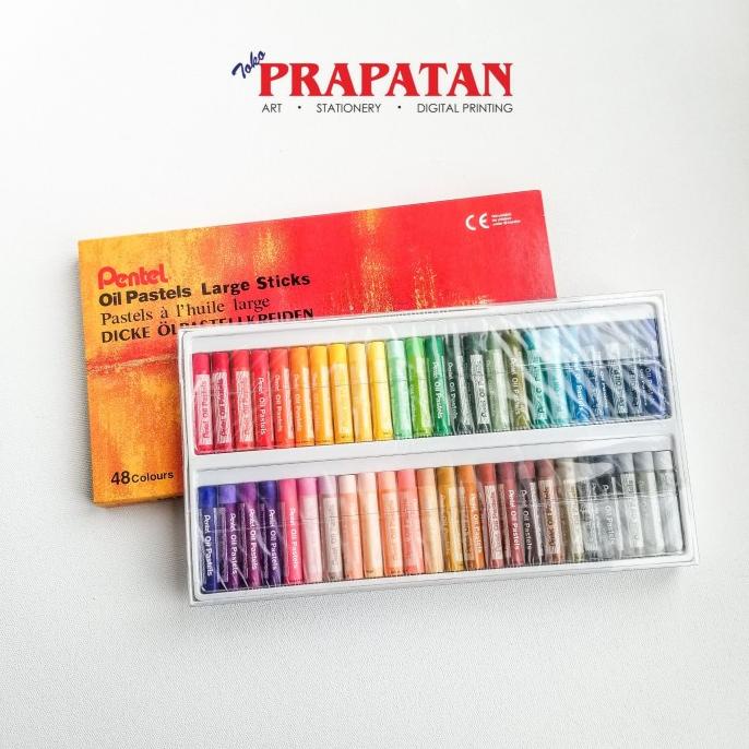 Crayon Pentel / Oil pastel Large stick 48 colors | Shopee Philippines