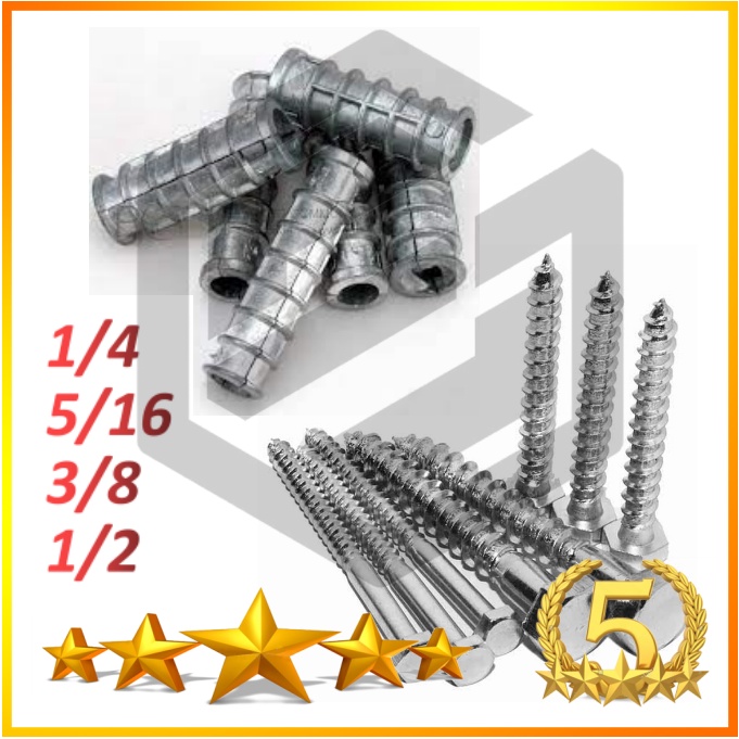 Wholesales PER 10PCS EXPANSION SHIELD 1/4, 5/16, 3/8, 1/2, SHORT AND ...