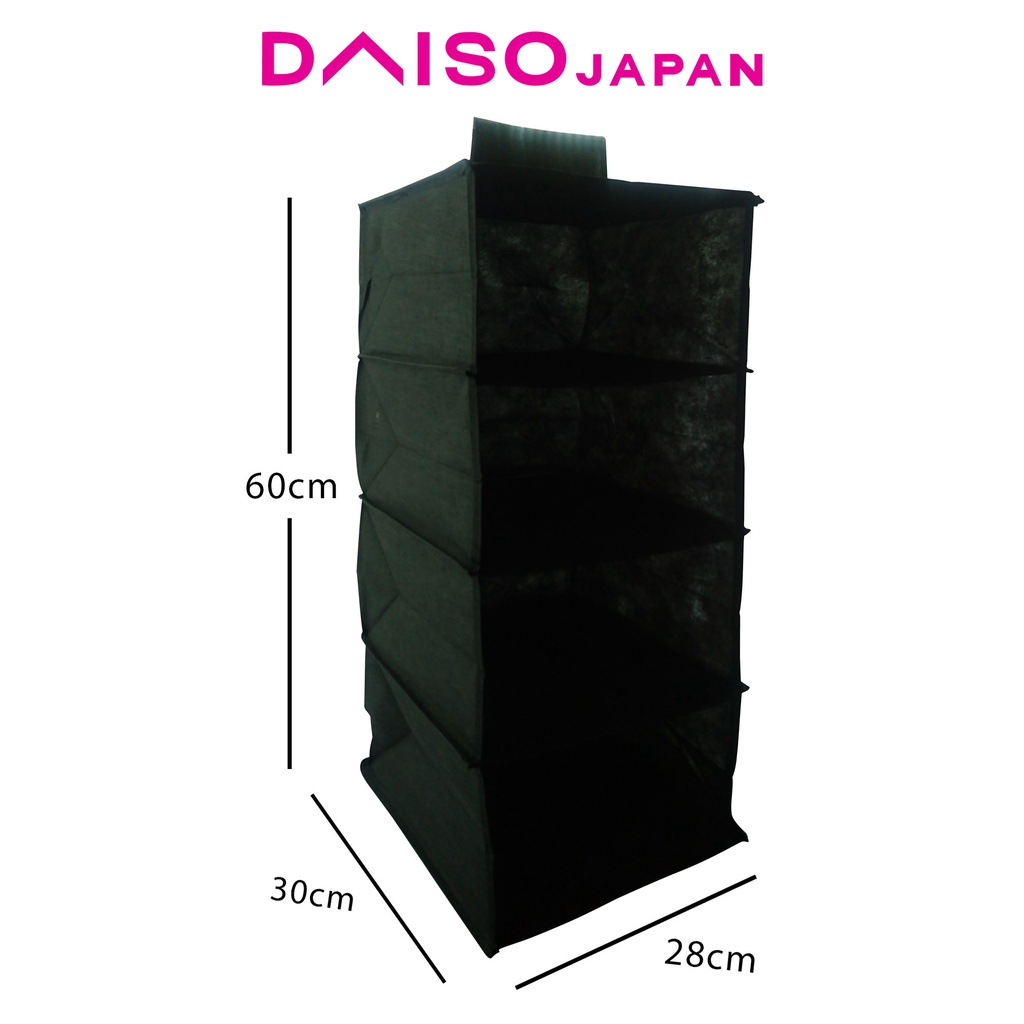 Daiso Black Collapsible Hanging Storage Organizer | Shopee Philippines