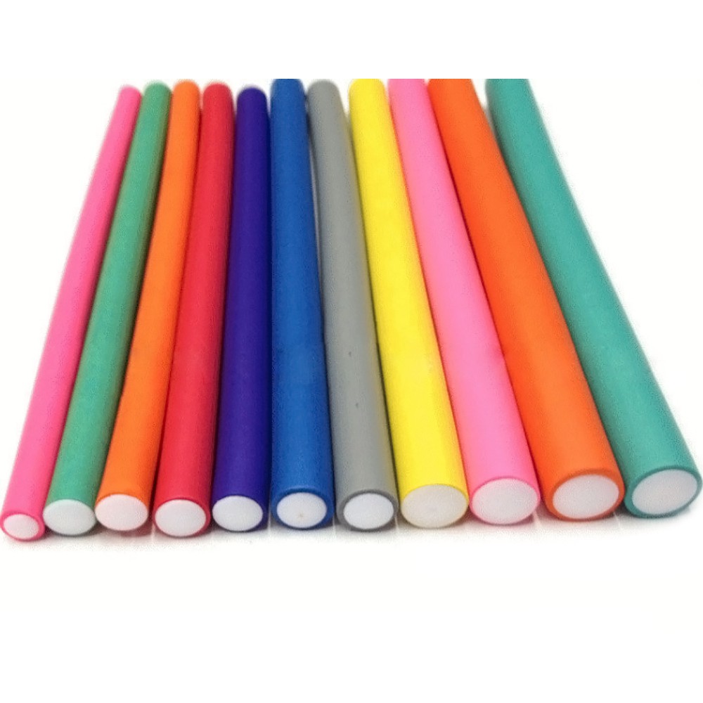 10x Long Soft Curly Hair Sticks Flexible Twist Rollers DIY Tool Hair ...