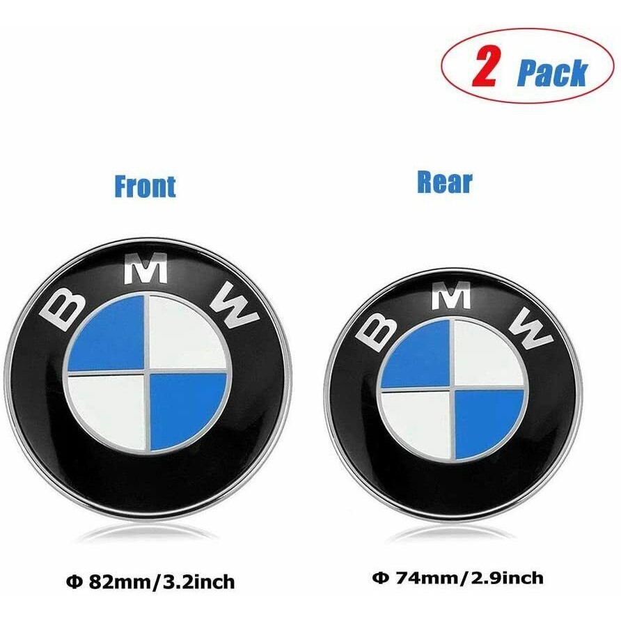 72mm 82mm White Blue Emblem Badge BONNET Hood Front Rear Trunk Logo for ...