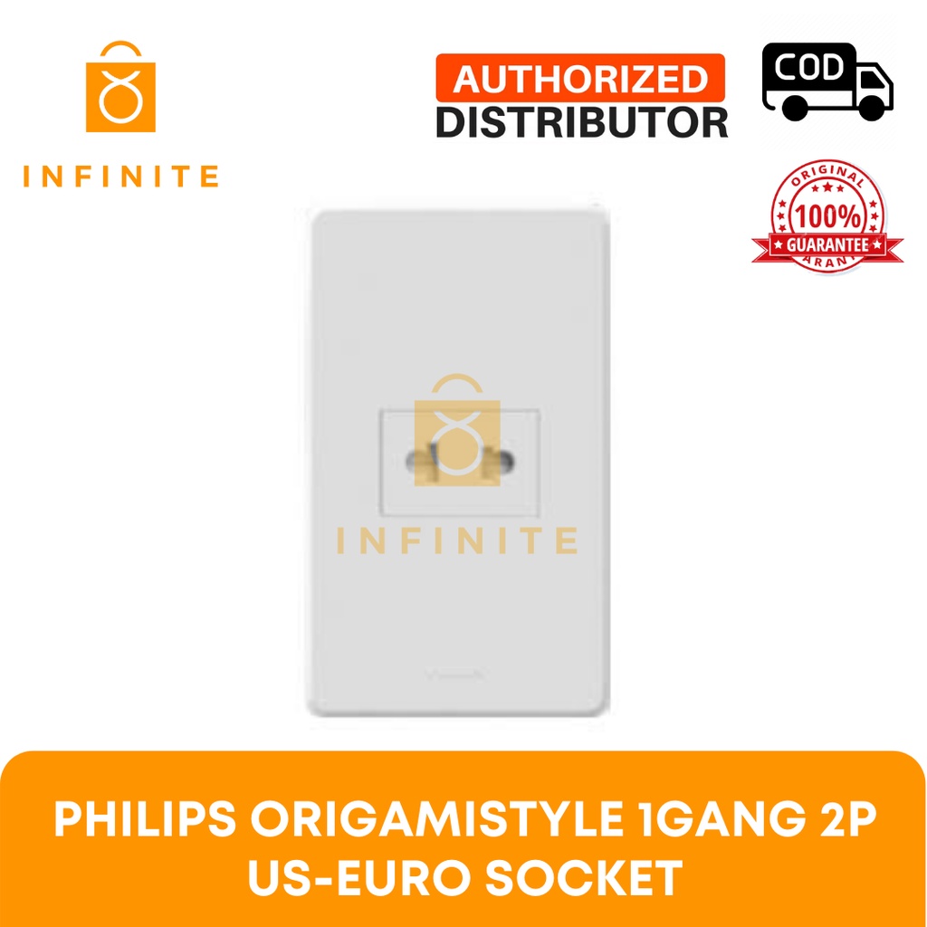 PHILIPS ORIGAMISTYLE 1GANG 2P US-EURO SOCKET | Shopee Philippines