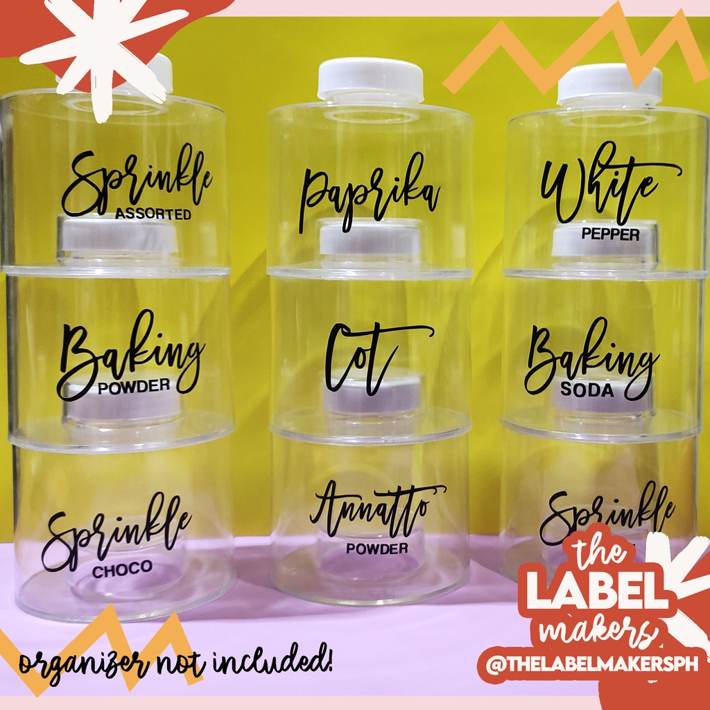 CONDIMENTS | KITCHEN STICKER LABELS - BLACK & WHITE COLOR (bottles and ...