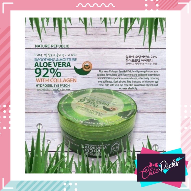 Nature Republic Aloe Vera with Collagen Hydrogel Eye Patch | Shopee ...