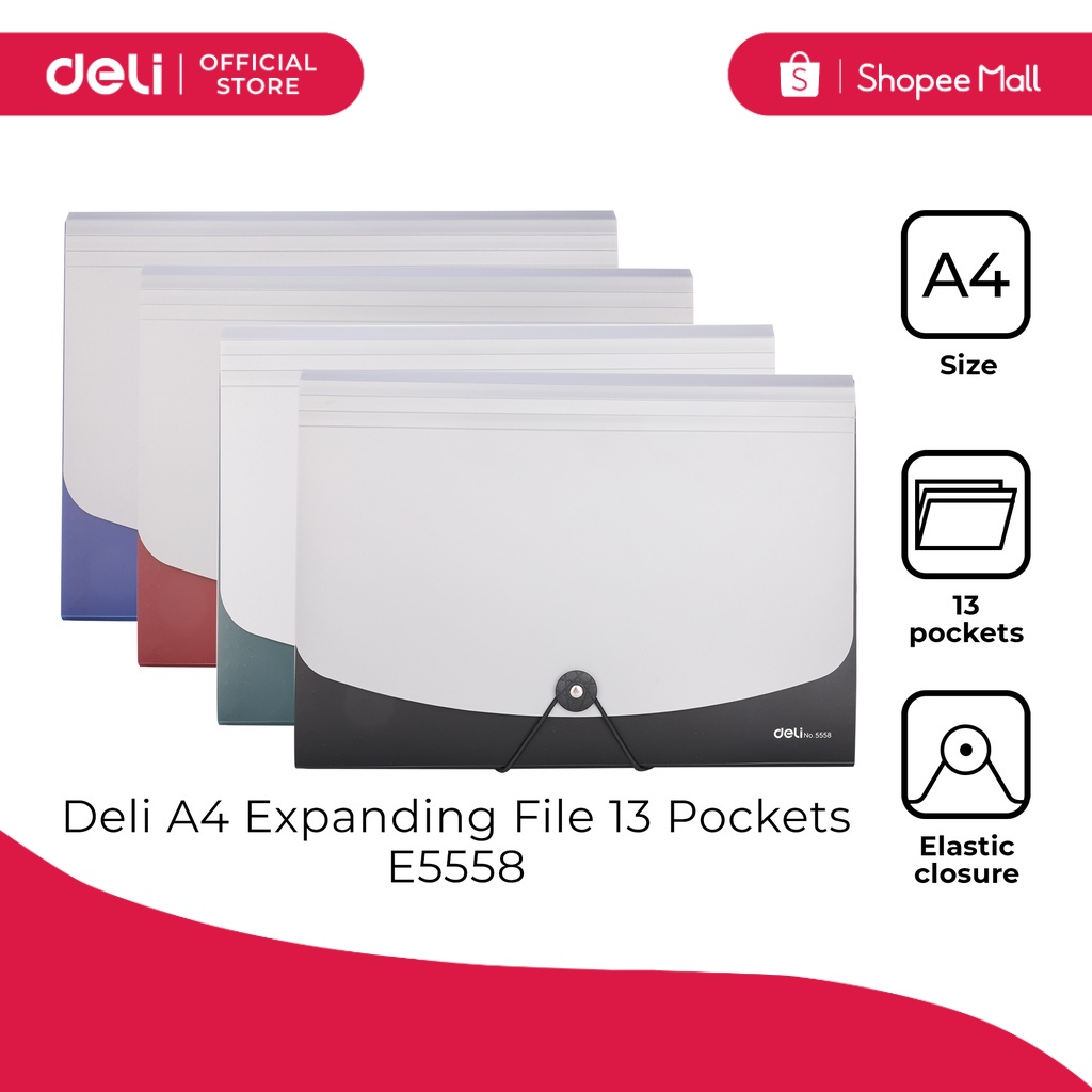 Deli E5558 File Organizer - A4 Expanding File 13 Pockets (1PC ...