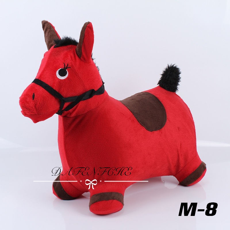 Children's horse riding inflatable toy with music vaulting horse plush ...