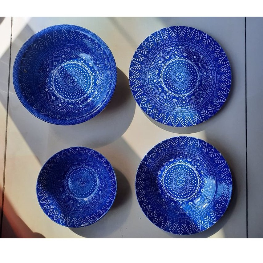 Moroccan Blue Designed Ceramic Plates & Bowls | Shopee Philippines