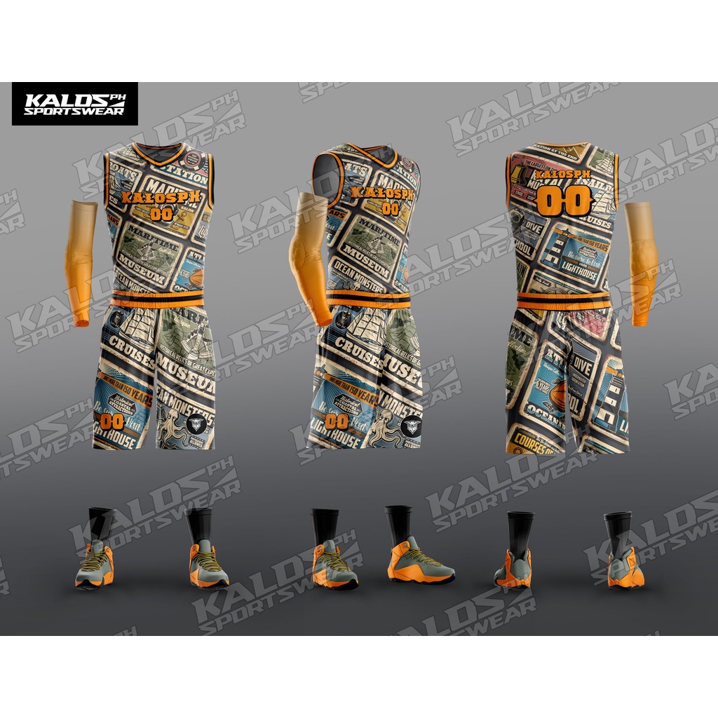 00134 SEAFARER MARINE SEAMAN DESIGN BASKETBALL JERSEY SET SANDO AND ...