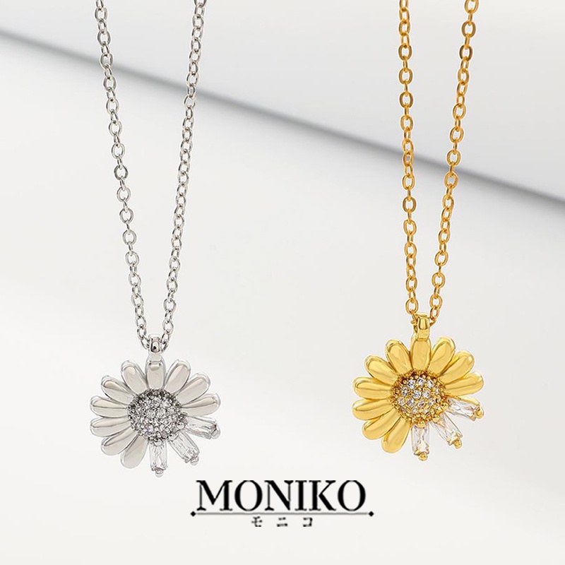MONIKO Design 18k Gold Plated Sunflower Pendant Necklace Couture ...