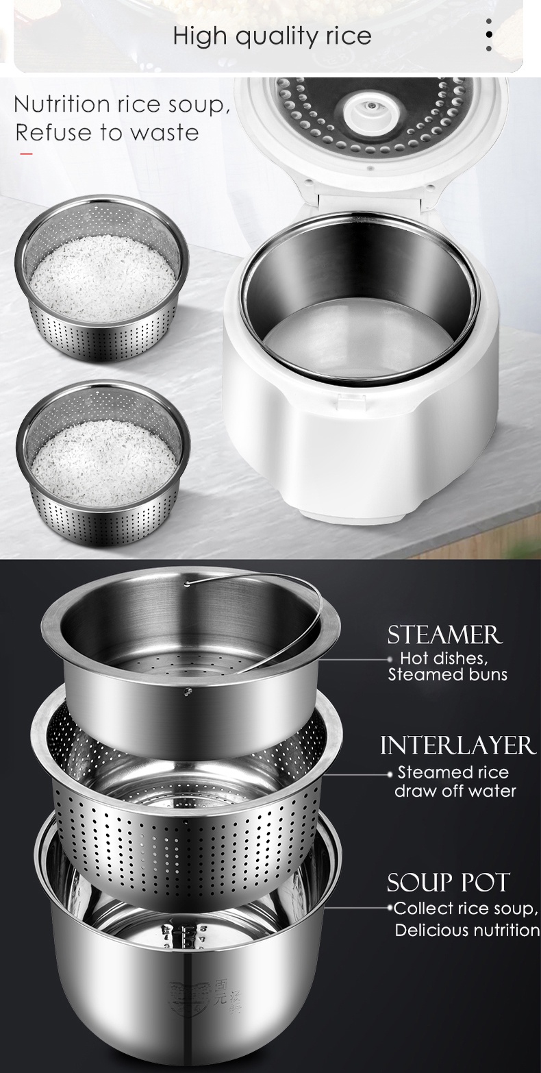 KANAZAWA Low Sugar Rice Cooker 5L Mulitfunctional English Touchscreen ...