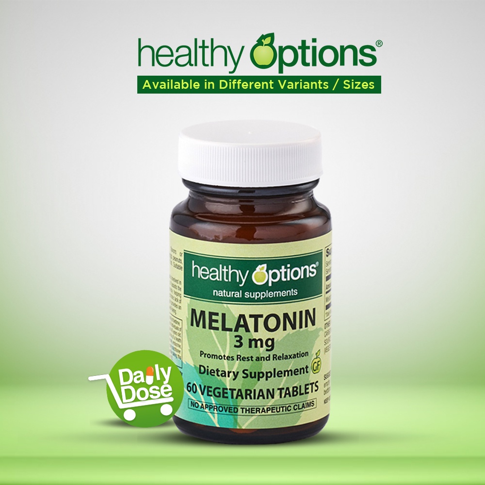 Healthy Options Melatonin 3mg, 5mg (Fast Release), 10mg Vegetarian ...