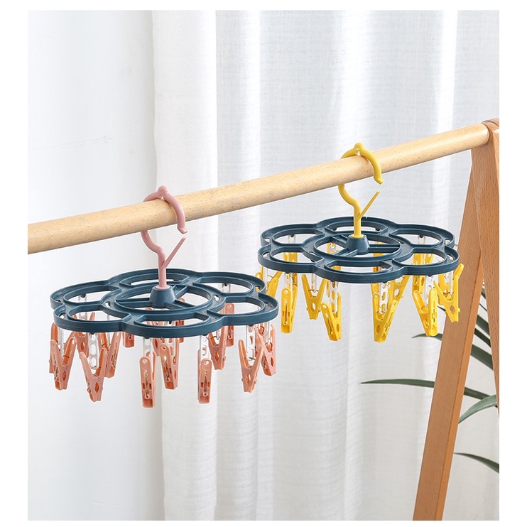 Socks, Diapers, and Nappies Drying Hook with 12 Foldable Clothes Drying ...