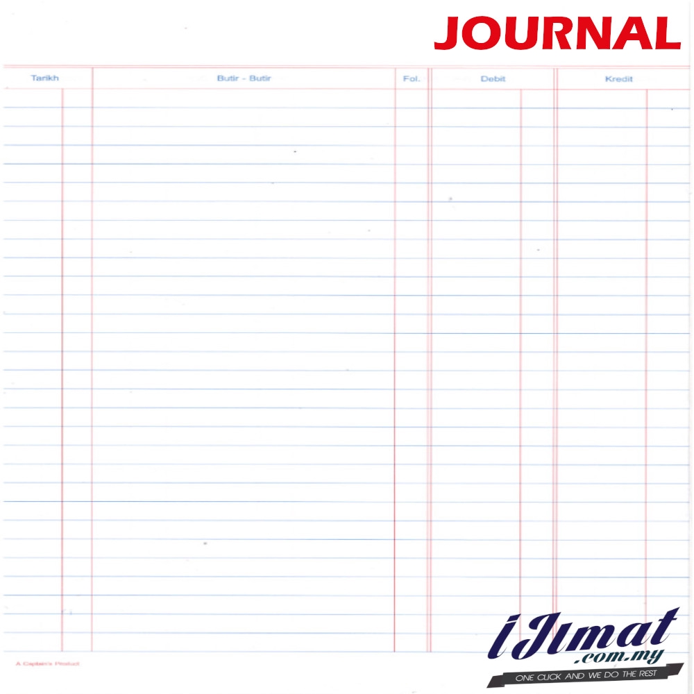 Captain Journal / Ledger / Cash Book 36pages, Buku Jernal / Lejar ...