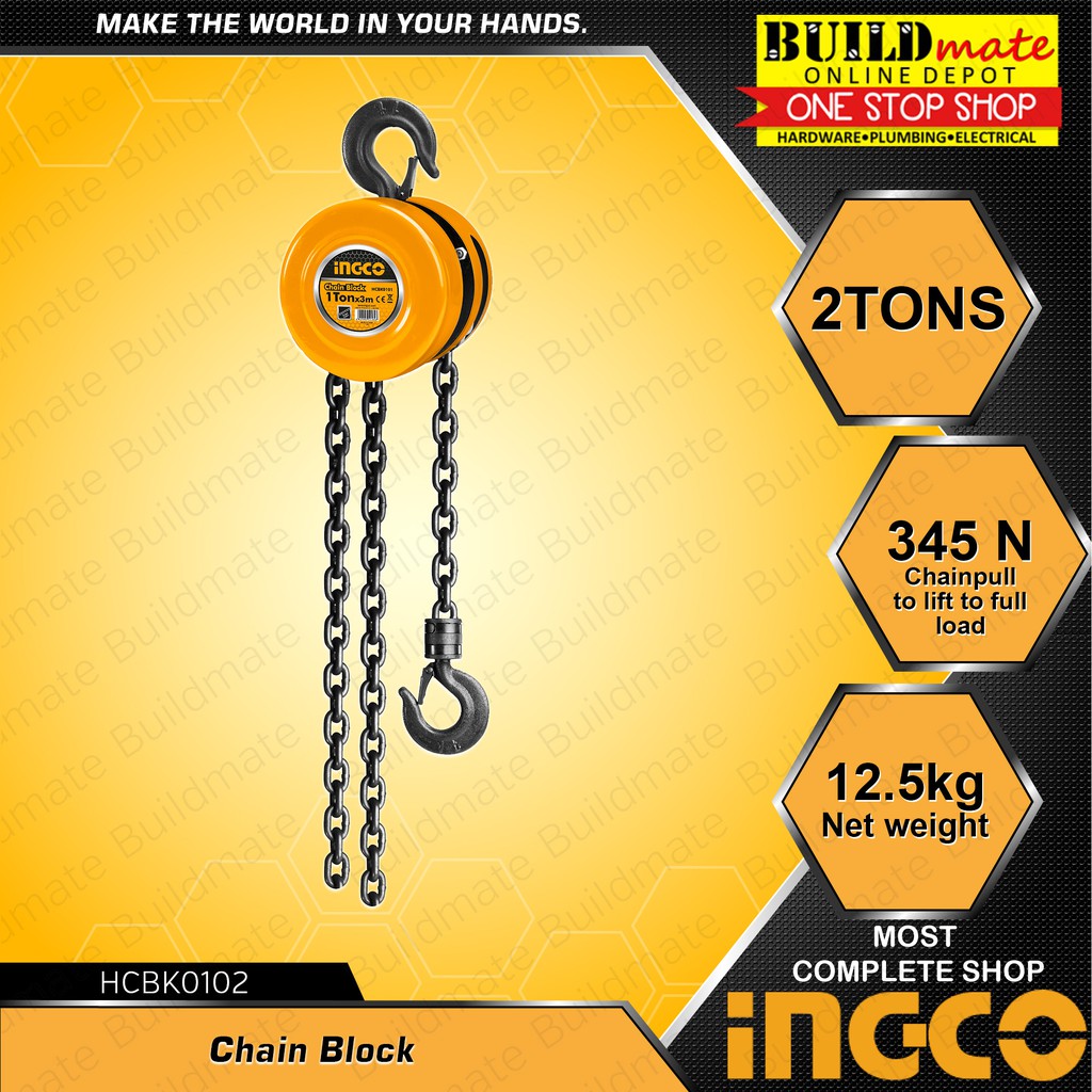 BUILDMATE Ingco Chain Block Lifting Chain 2TONS / 3TONS Adjustable ...