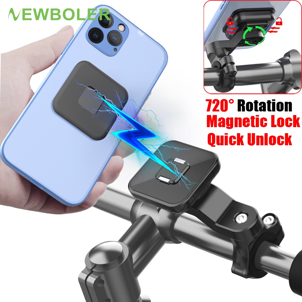 Newboler Magnetic Motorcycle Bicycle Phone Holder 3M Tape Universal ...