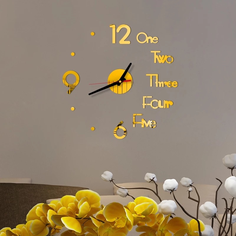 DIY3D Digital Wall Clock Mirror Surface Sticker /Silent Clock / Wall ...