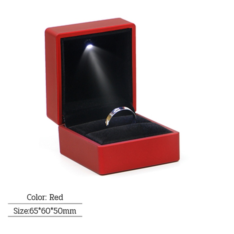 Ring Box with LED Lighted Engagement Ring Wedding Jewelry Display Case ...