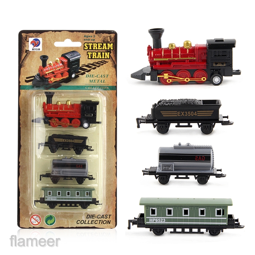 Pull Back Train Set with Die-Cast Engine Locomotive Collectible ...