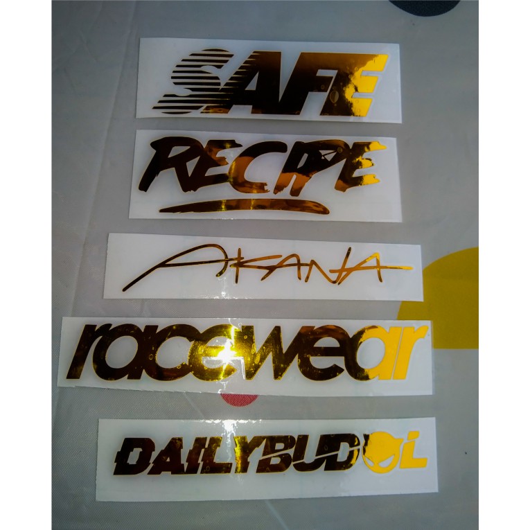 Gold Set Stickers (Dailybudol, AKANA, SAFE, RACEWEAR, RECIPE) Thai Look ...