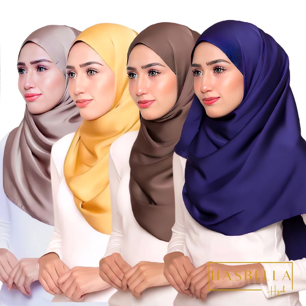 PREMIUM Shawl Satin Matte Plain Selendang Selesa sejuk mudah bentuk ...