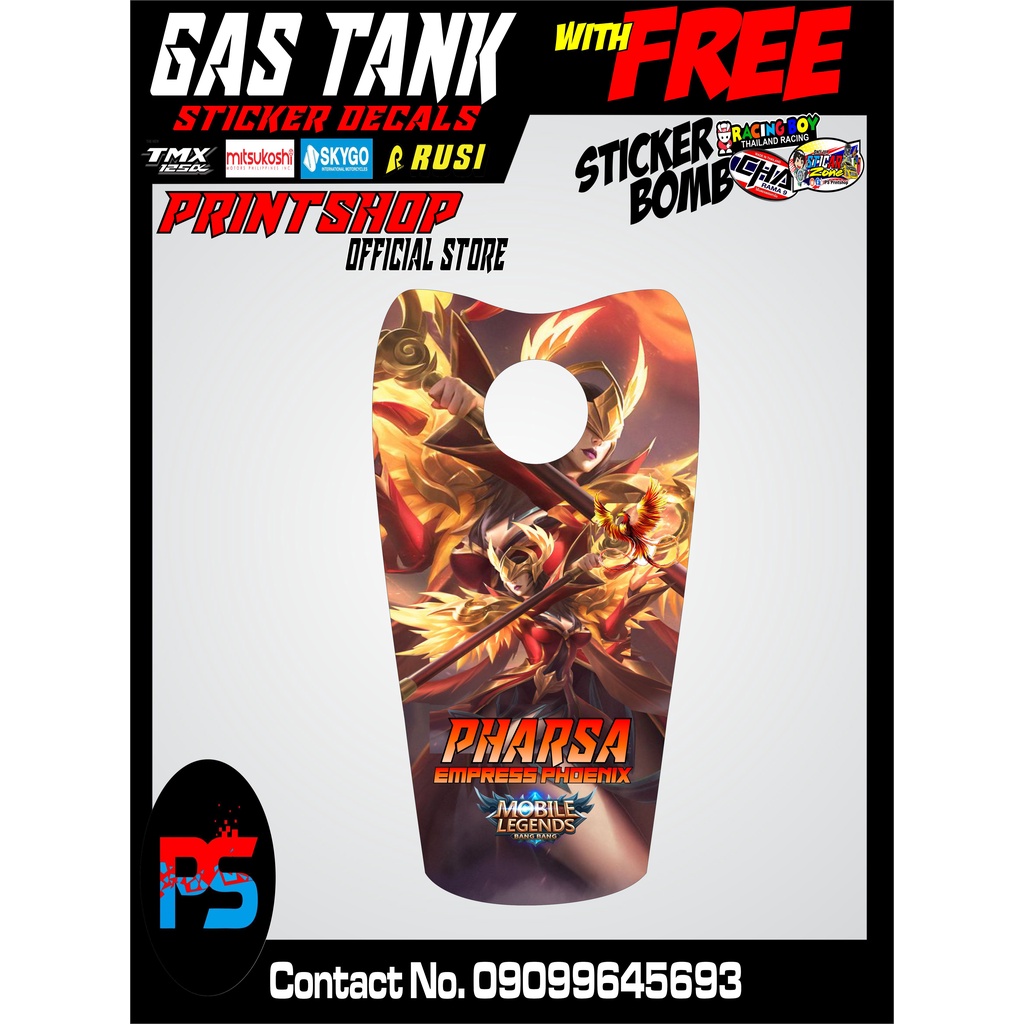 Top Gas tank sticker decals for tmx, rusi, skygo, mitsukushi, motorstar ...