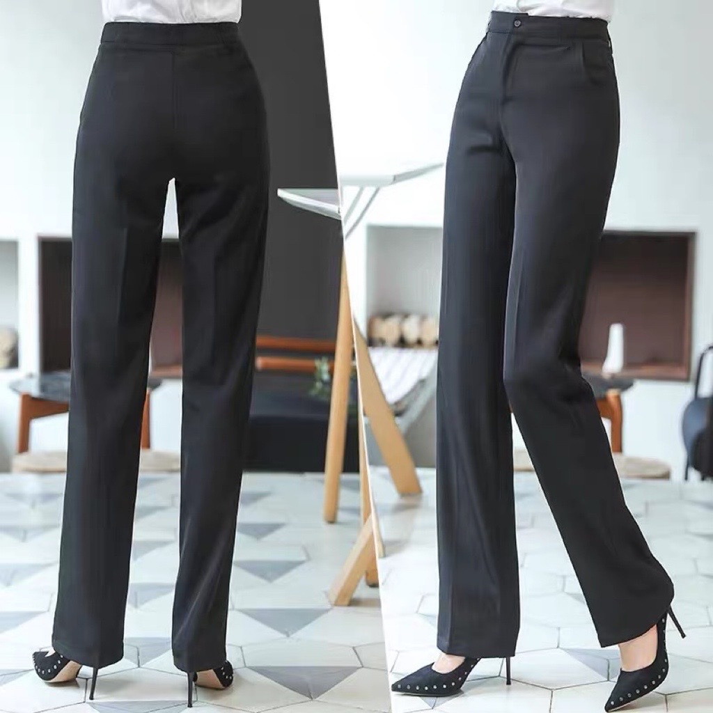 Bangkok Womens Office Slacks Straight Cut M-4XL 27-38 waistine Plus ...
