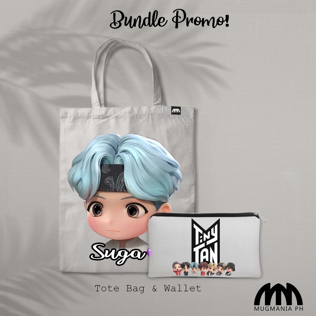 Bundle Promo - Mugmania - KPOP Min Yoon-gi " Suga " Tote Bag and Canvas ...