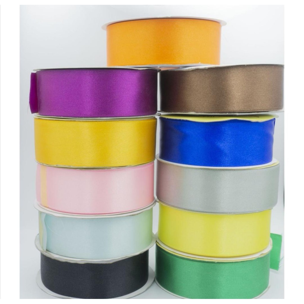 1.5 inches Double edge satin ribbon 50yards | Shopee Philippines