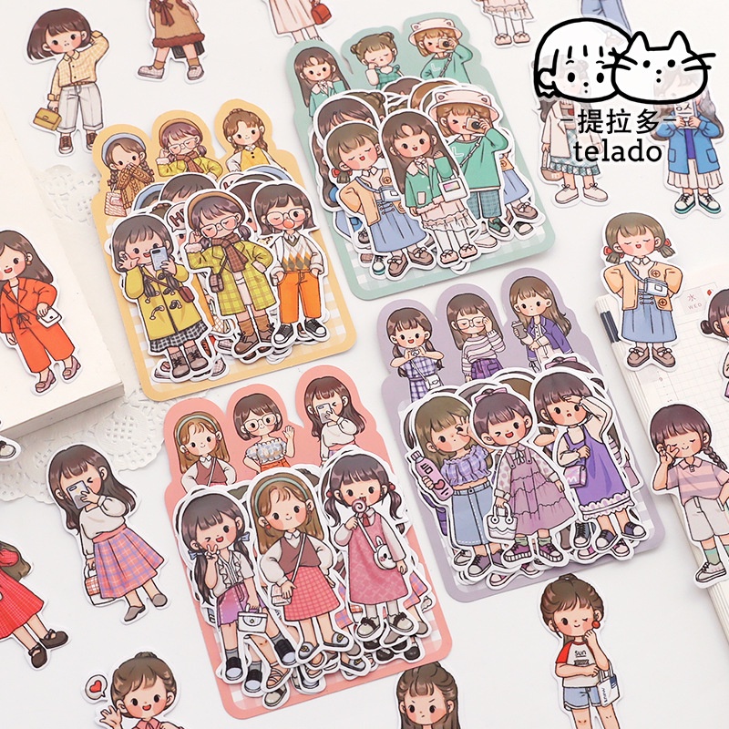 20pcs Cute Telado Journal Stickers PVC Waterproof Stickers Phone ...
