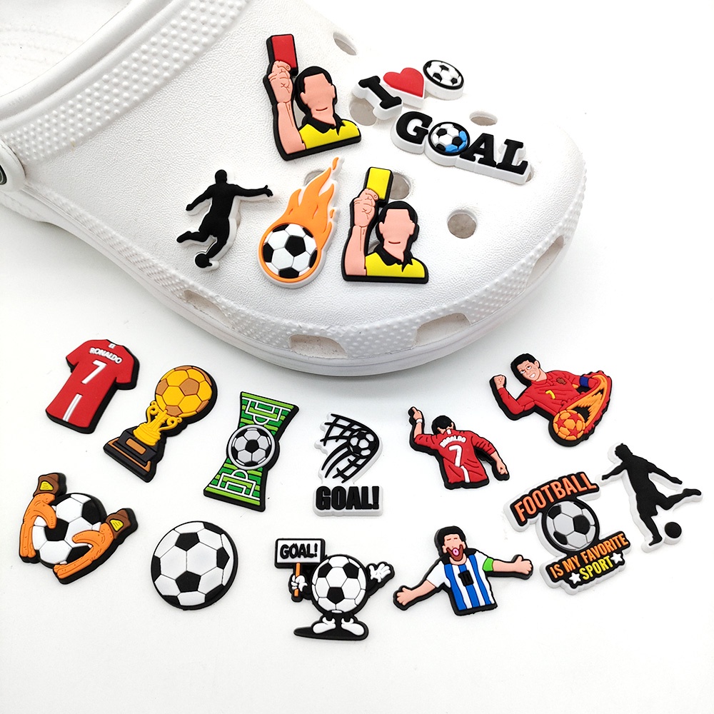 crocs shoe charms jibbitz for Boys football Shoe Deocration Fits for ...
