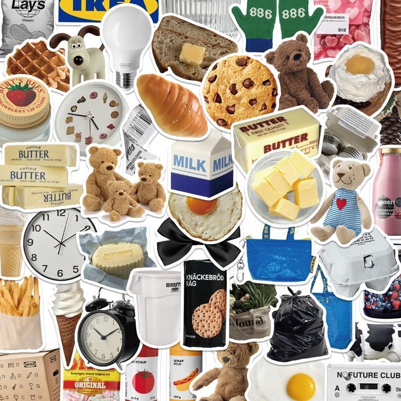 Ohaya 50pcs simulated food stickers cookie butter diy diary ipad waterproof stickers sealing ...