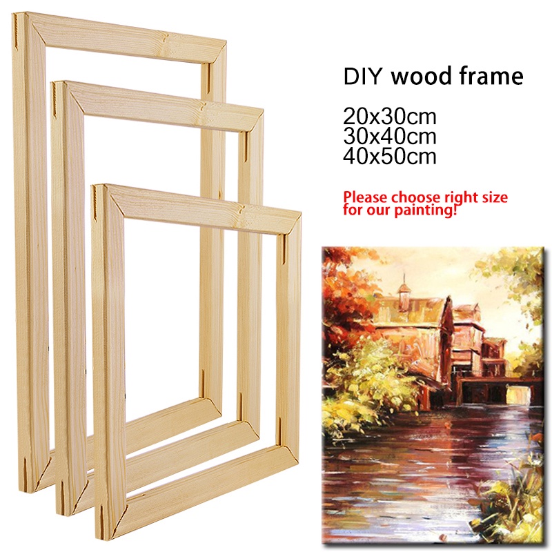 DROFE Diy Wood Frame Stand Size 20x30cm 30x40x50cm For Paint By Number ...