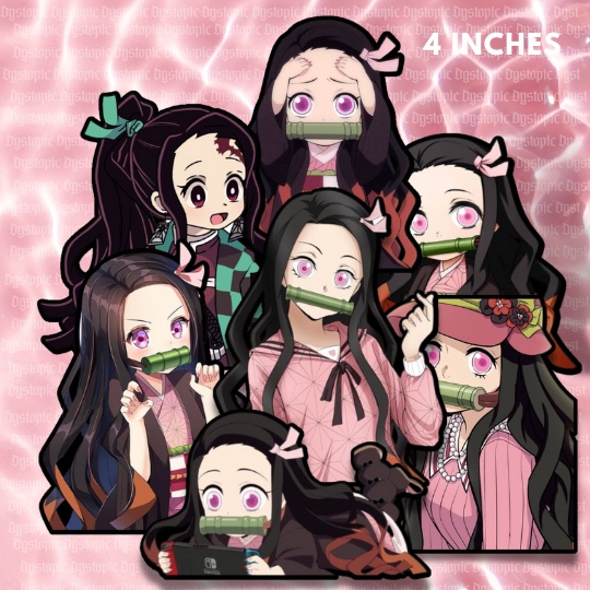 NEZUKO HALF BODY PEEKER STICKER 4 & 6 INCHES VINYL STICKER HIGH QUALITY ...
