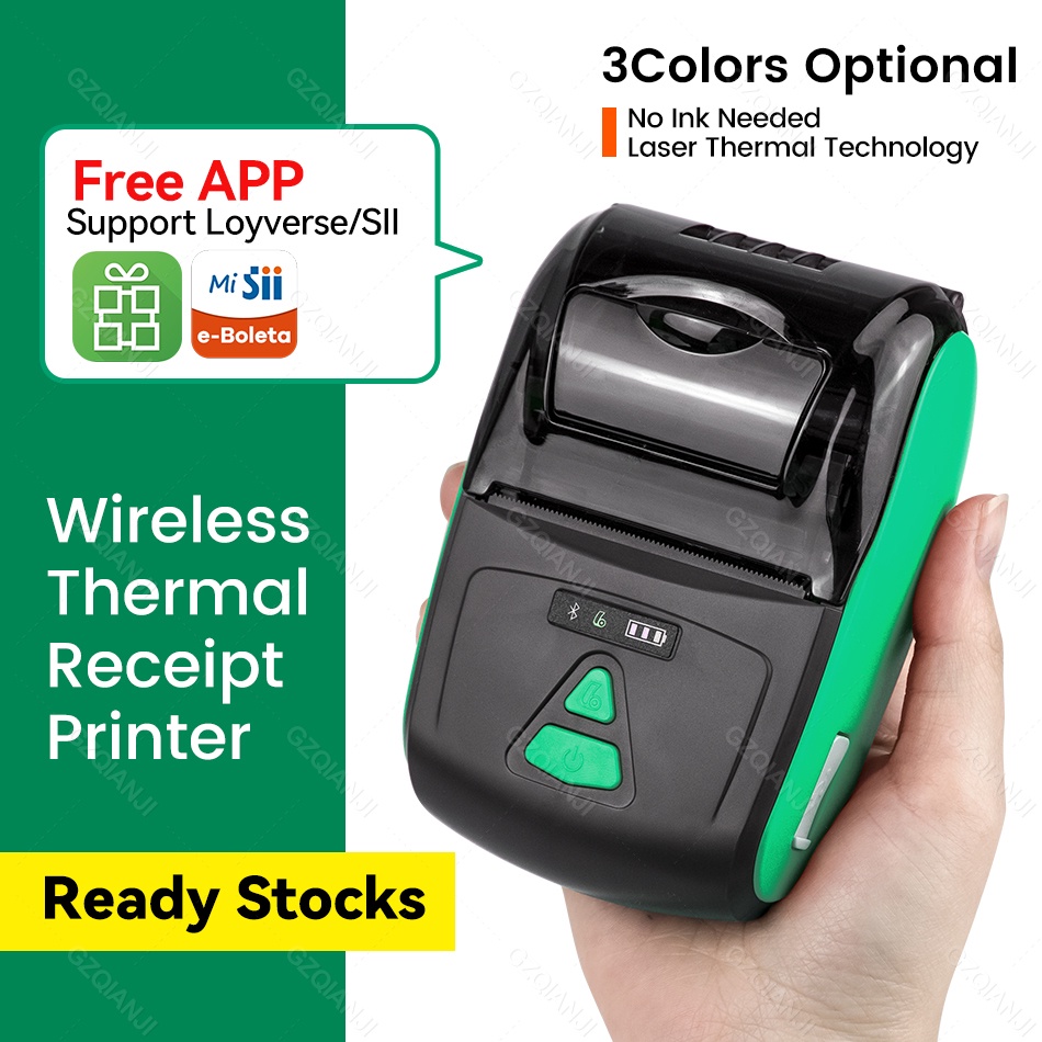 Mini Portable Bluetooth Thermal Printer 58mm Android 2 Inch Thermal Portable Wireless Receipt ...