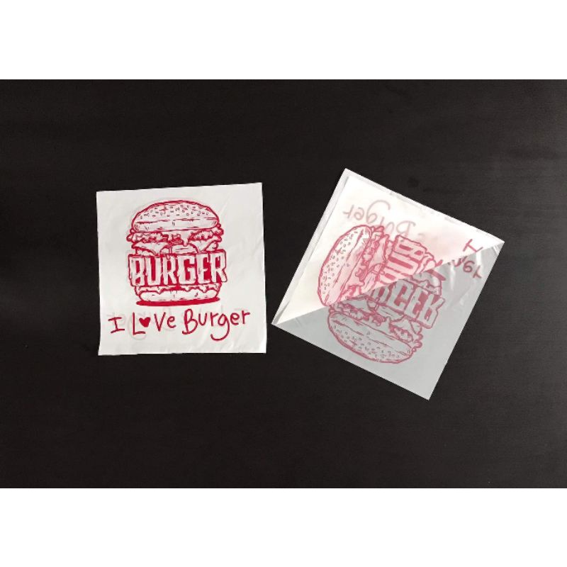 L-Type Burger Plastic Wrapper / 100cs. per bundle / 6x6 inches | Shopee ...