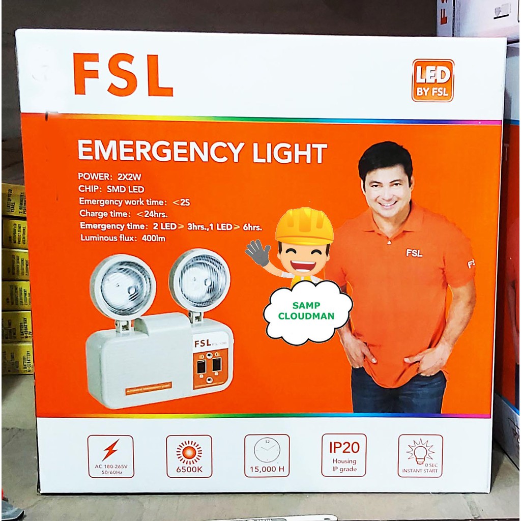 FSL LED Emergency Light 2 x 2W | Shopee Philippines