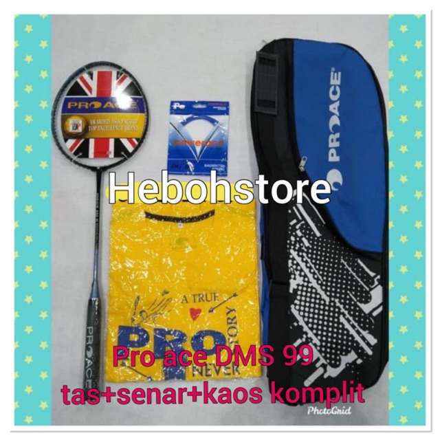 Badminton Racket PRO ACE DMS 99/proace DMS 99 complete bag + T-shirt ...