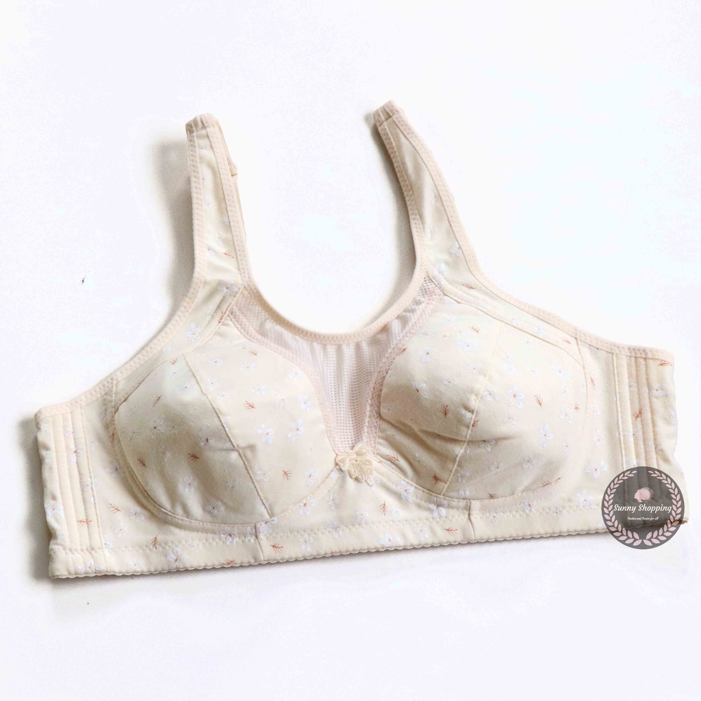 Sunny Cup B Plus Size Nonwire no foam no padding Floral Mommy's bra ...